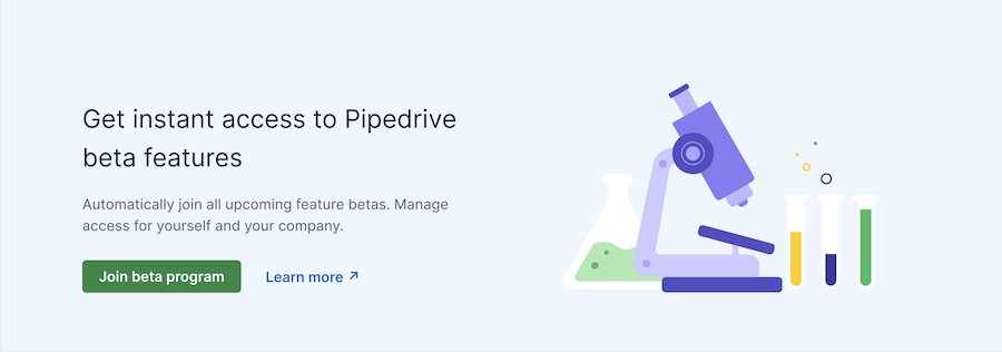 Beta program - Knowledge Base | Pipedrive